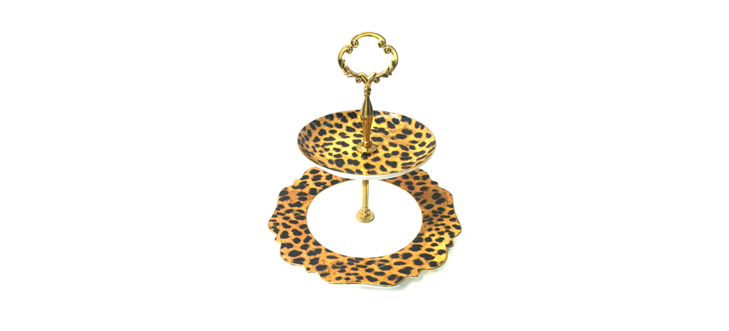 HIGH TEA STAND LYNDAL T LEOPARD – White Scarlett Gift & Homewares