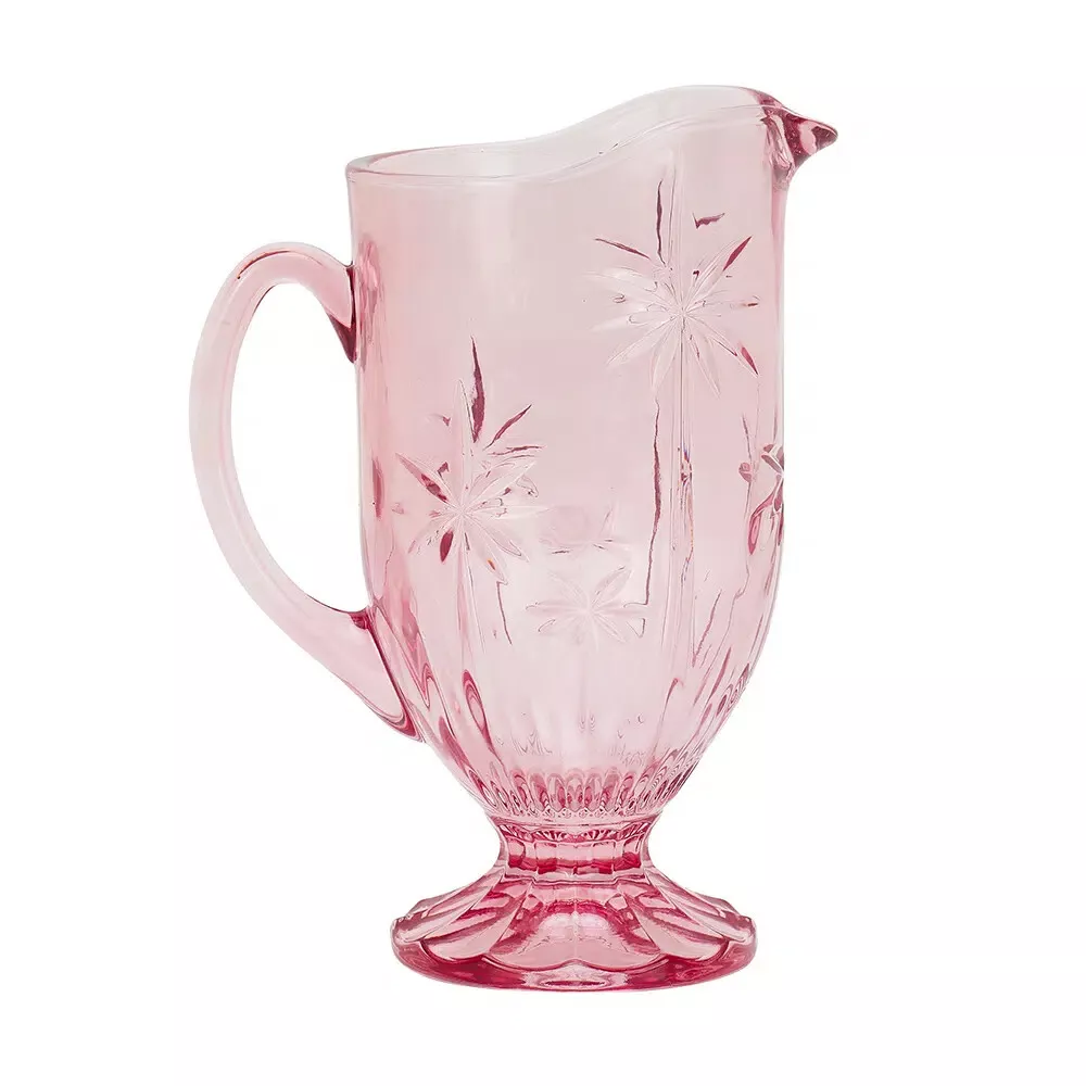 Glass Jug - Palm Trees Pink – White Scarlett Gift & Homewares